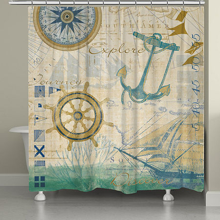 Click here for Laural Home Mariner Sentiment Shower Curtain  One... prices