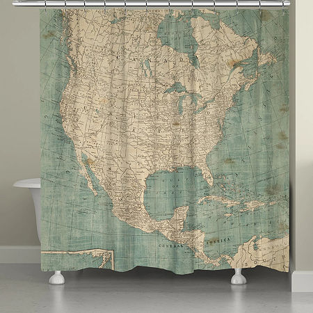Click here for Laural Home North America Map Shower Curtain  One... prices