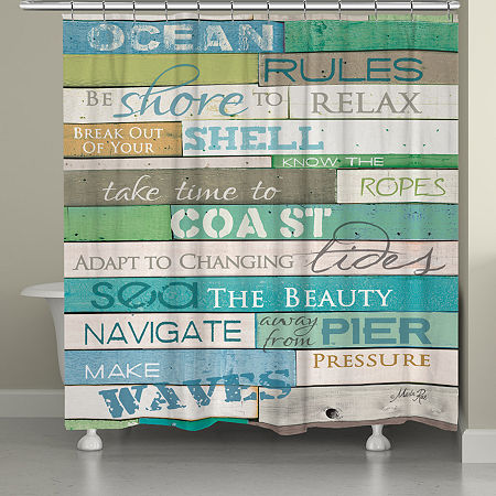 Click here for Laural Home Ocean Rules Shower Curtain  One Size... prices