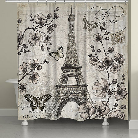 Click here for Laural Home Paris In Bloom Shower Curtain  One Siz... prices