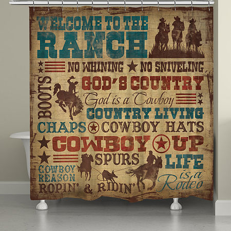 Click here for Laural Home Welcome To The Ranch Shower Curtain  O... prices