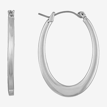 Click here for Liz Claiborne Silver-Tone Oval Hoop Earrings  One... prices