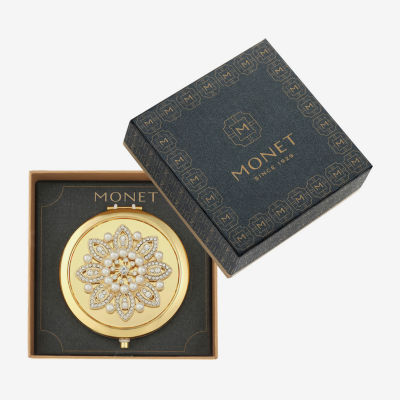 Monet Jewelry Gold Tone Gold Tone Compact Mirror, Color: White - JCPenney