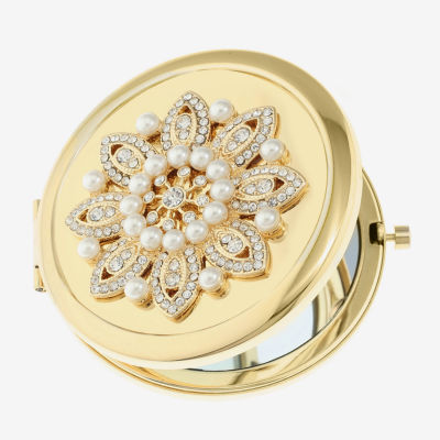 Monet Jewelry Gold Tone Gold Tone Compact Mirror, Color: White - JCPenney