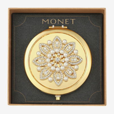 Monet Jewelry Gold Tone Gold Tone Compact Mirror, Color: White - JCPenney