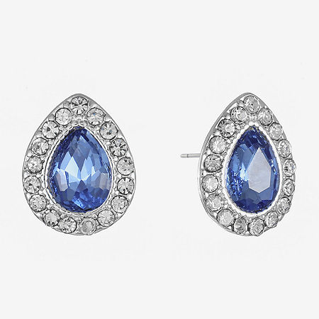 Click here for Monet Blue and Silver-Tone Button Earrings  One Si... prices