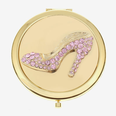 Monet Jewelry Gold Tone Pink Heel Gold Tone Compact Mirror, Color: Pink ...