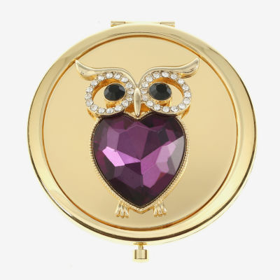 Monet Jewelry Owl Gold Tone Compact Mirror, Color: Purple - JCPenney