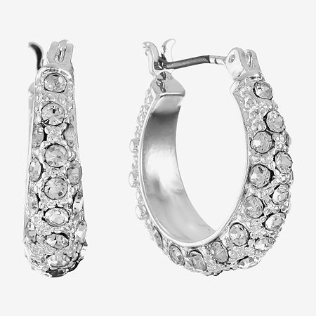 Click here for Monet Silver-Tone PavÃ© Crystal Hoop Earrings  One... prices