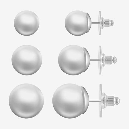 Click here for Monet Jewelry Womens Simulated Pearl Ball 3 Pair E... prices