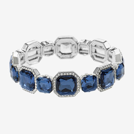 Click here for Monet Jewelry Silver Tone Womens Blue Square Stret... prices