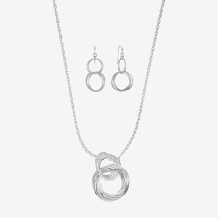 Click here for Liz Claiborne Textured Pendant Necklace And Drop E... prices