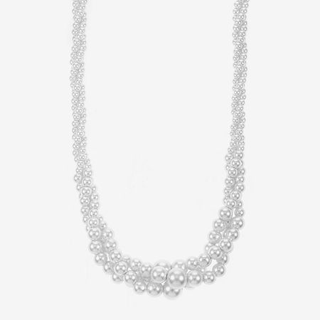 Click here for Monet Jewelry Layered Womens White 18 Inch Collar... prices