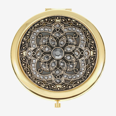 Monet Jewelry Gold Tone Compact Mirror, Color: Gray - JCPenney
