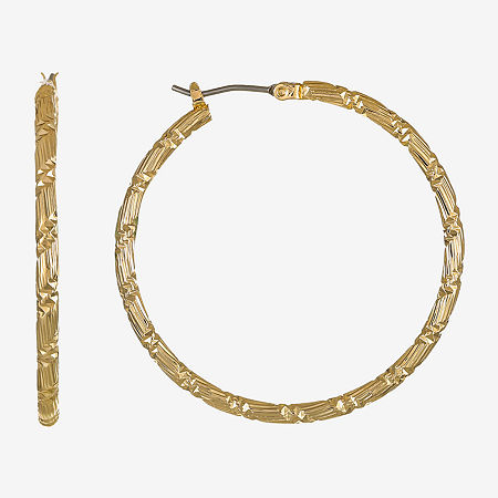 Click here for Monet Gold-Tone Textured Hoop Earrings  One Size... prices