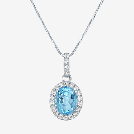 Click here for Gemstone Sterling Silver Oval Pendant Necklace  On... prices