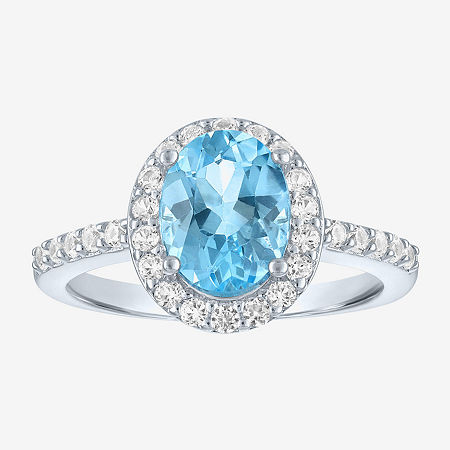 Click here for Gemstone Sterling Silver Oval Halo Side Stone Cock... prices