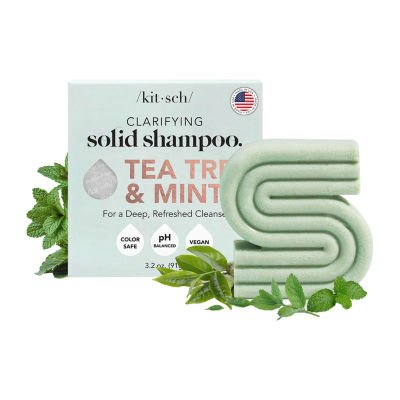 Kitsch Tea Tree Mint Clarifying Shampoo Bar, Color: Bright Green - JCPenney