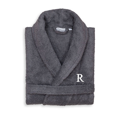 Linum Home 100 Turkish Cotton Personalized Terry Bath Robe - Gray - R