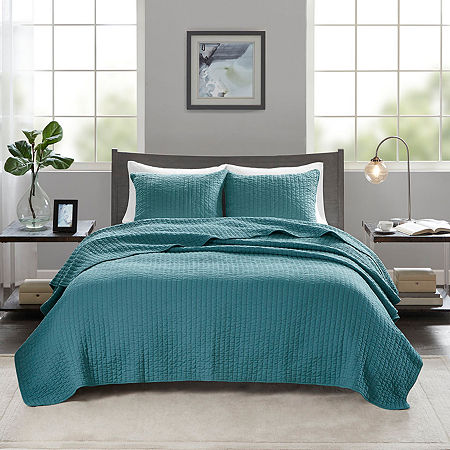Madison Park Keaton Quilted 3-Pc. Quilt Set  Full/Queen - Teal