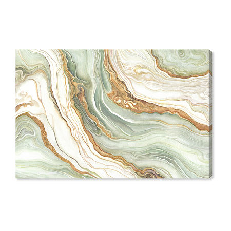 Click here for ART REMEDY Green And Gold Giclee Abstract Canvas A... prices