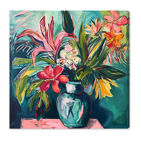 Click here for ART REMEDY Vase Of Bright Tropical Flowers Giclee... prices