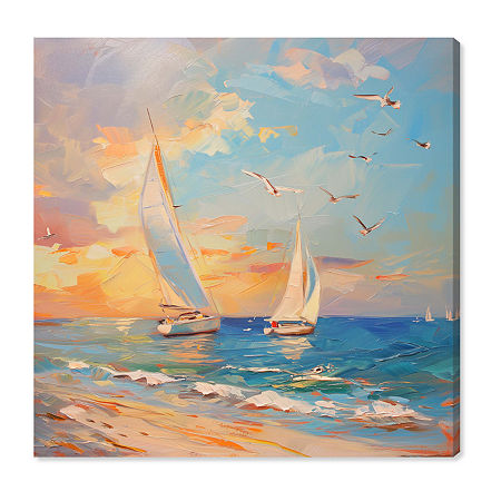 Click here for ART REMEDY Sailboats In The Sunset Giclee Nautical... prices