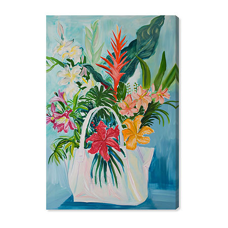 Click here for ART REMEDY Tropical Flower Bag Giclee Floral And B... prices
