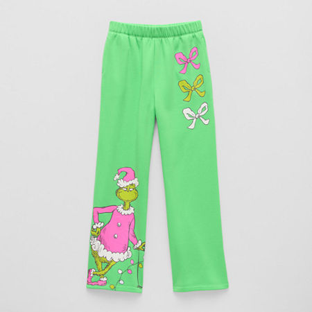 Click here for Little & Big Kid Girls Regular Fit Grinch Fleece P... prices