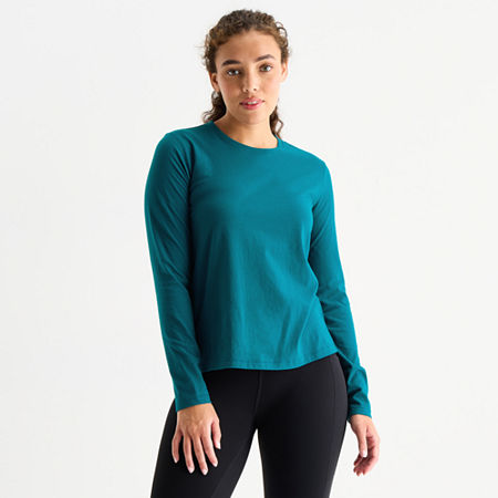Click here for Xersion Womens Cotton Crew Neck Long Sleeve T-Shir... prices