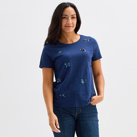 Click here for St. Johns Bay Womens Crew Neck Short Sleeve T-Shir... prices