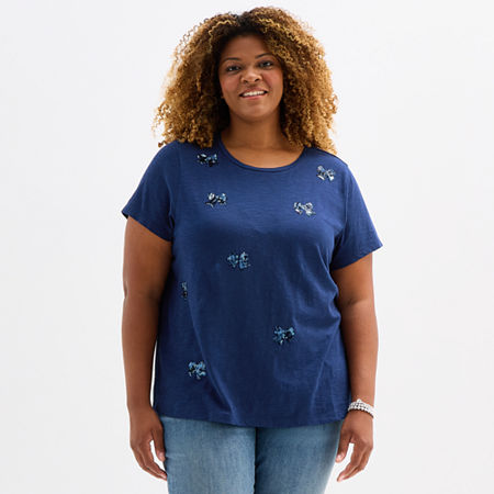 Click here for St. Johns Bay Womens Plus Crew Neck Short Sleeve T... prices
