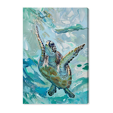 Click here for ART REMEDY Serene Turtle Giclee Animals Canvas Art... prices