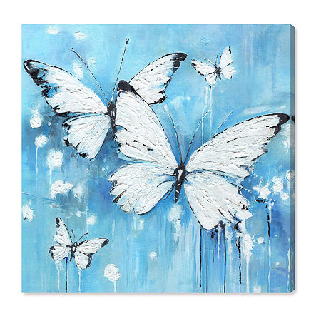Click here for ART REMEDY Textured Blue Butterflies Giclee Animal... prices