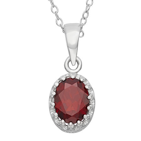 Click here for Womens Genuine Red Garnet Sterling Silver 18 Inch... prices