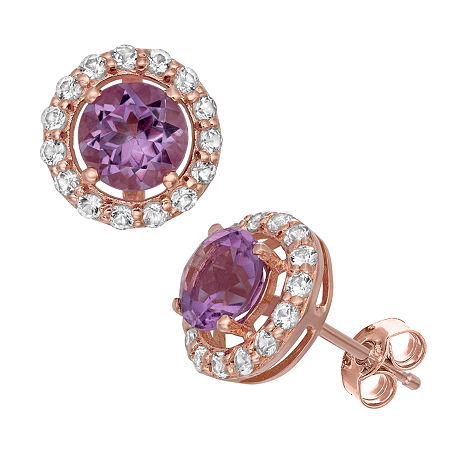 Click here for Genuine Purple Amethyst 14K Rose Gold Over Silver... prices