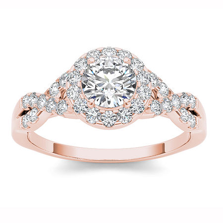 Click here for 14K Rose Gold 1 CT Round Natural Diamond Ring  8 1... prices