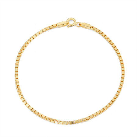 Click here for Womens 14K Gold Over Silver 7.5 Inch Solid Box Cha... prices