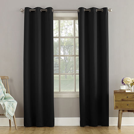 Click here for Tabbey Room Darkening Grommet Curtain Panel - Blac... prices