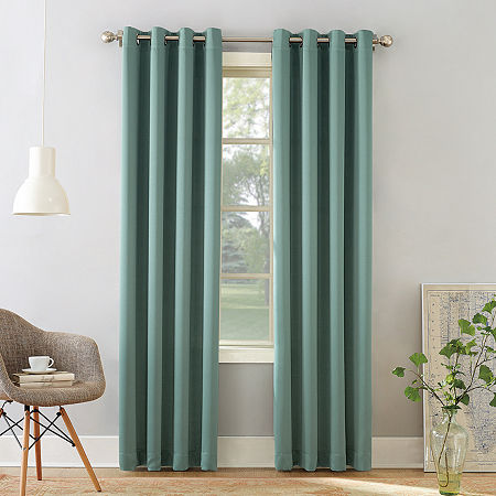 Tabbey Room Darkening Grommet Curtain Panel - Mineral