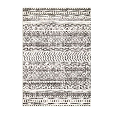 nuLoom Creek Striped Antonella Gray 8 x 10 Area Rug - Gray