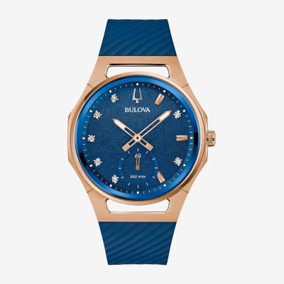 Bulova Marc Anthony Womens Blue Leather Strap Watch 97p174 - JCPenney