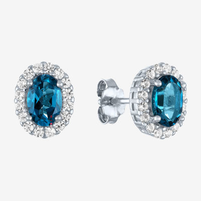 Genuine Blue Topaz Sterling Silver 2-pc. Jewelry Set, Color: Blue Topaz ...