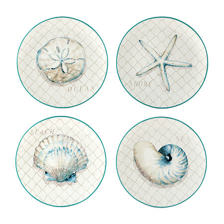 Certified International Ocean View Set of 4 Dinner Plates - Miscellaneous