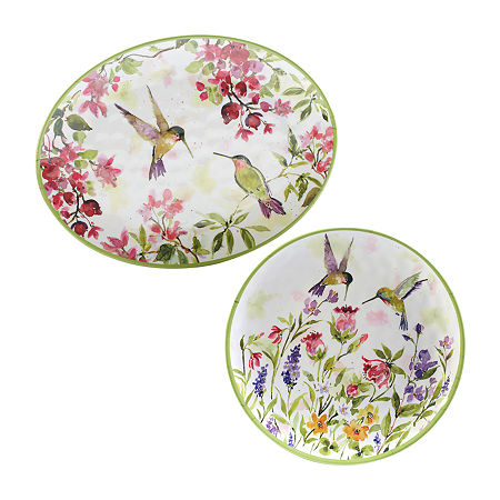Certified International Hummingbirds 2 Pc Platter Set  Service For 2 - Miscellaneous
