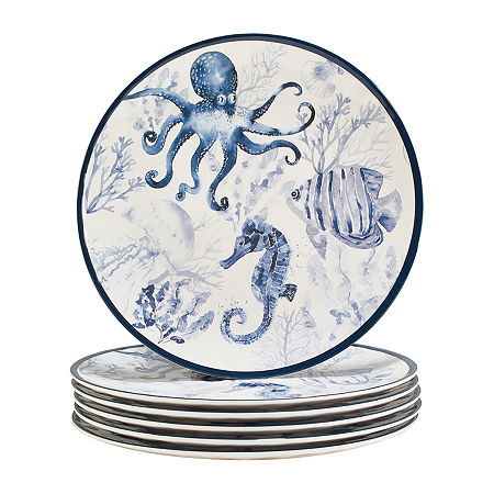 Certified International Sea Life Set of 6 Dinner Plate 11  Service For 6 - Miscellaneous