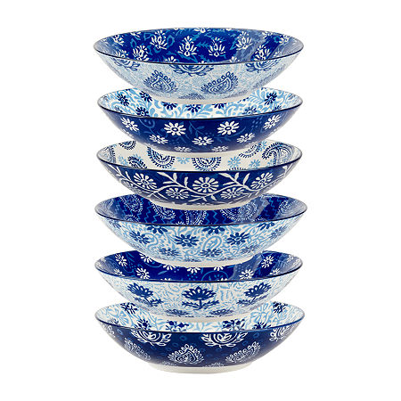 Certified International Carnival Blue Set of 6 Soup or Pasta Bowl 6 Asst - Miscellaneous