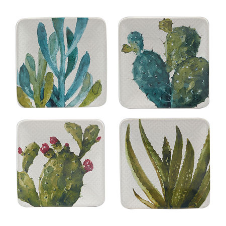 Certified International Cactus Verde Set of 4 Canape Plates  6 4 Asst - Miscellaneous