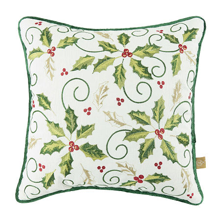 Click here for Lenox Holiday Holly Square Throw Pillow  One Size... prices