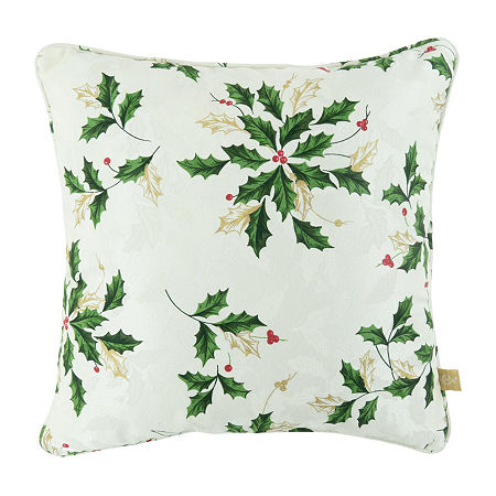 Click here for Lenox Scattered Holly Square Throw Pillow  One Siz... prices